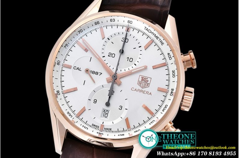 Replica Tag Heuer Carrera Cal. 1887 RG/LE White V6F Asia 7750 – Best ...
